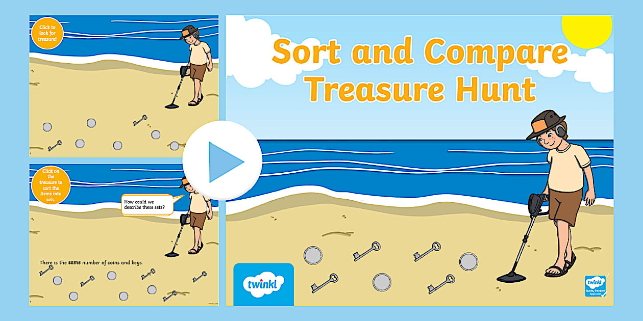 👉 Sort and Compare Treasure Hunt PowerPoint | Twinkl