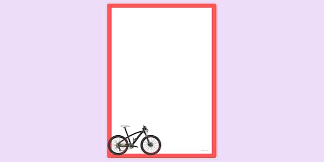 Mountain Bike Page Border | Colourful Page Borders | Twinkl