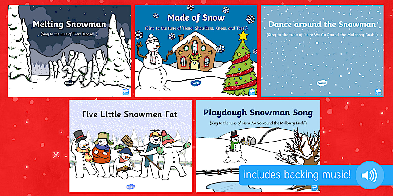 Snowman Songs and Rhymes PowerPoints Pack (teacher made)