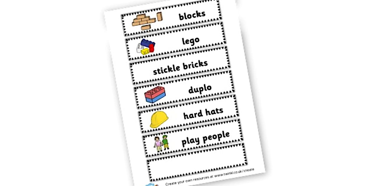 Construction Labels (teacher made) - Twinkl