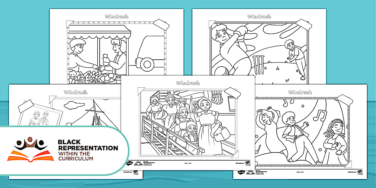 KS1 Windrush Colouring Sheets - Twinkl