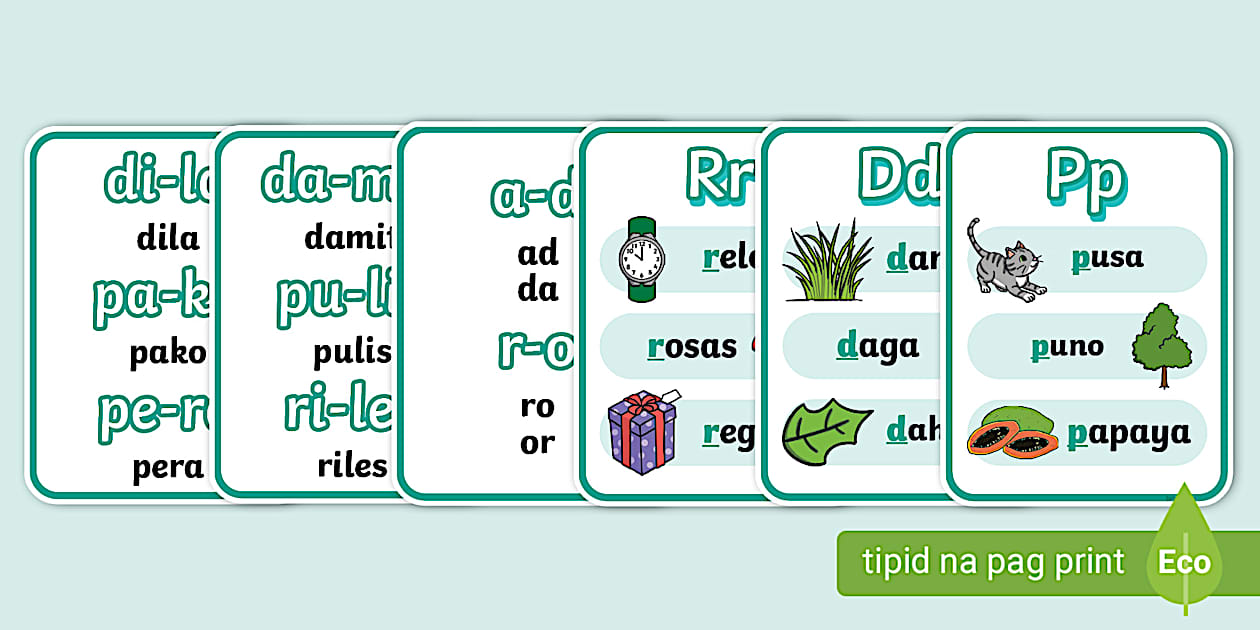 Marungko Approach flash cards (p, r, d) (teacher made)