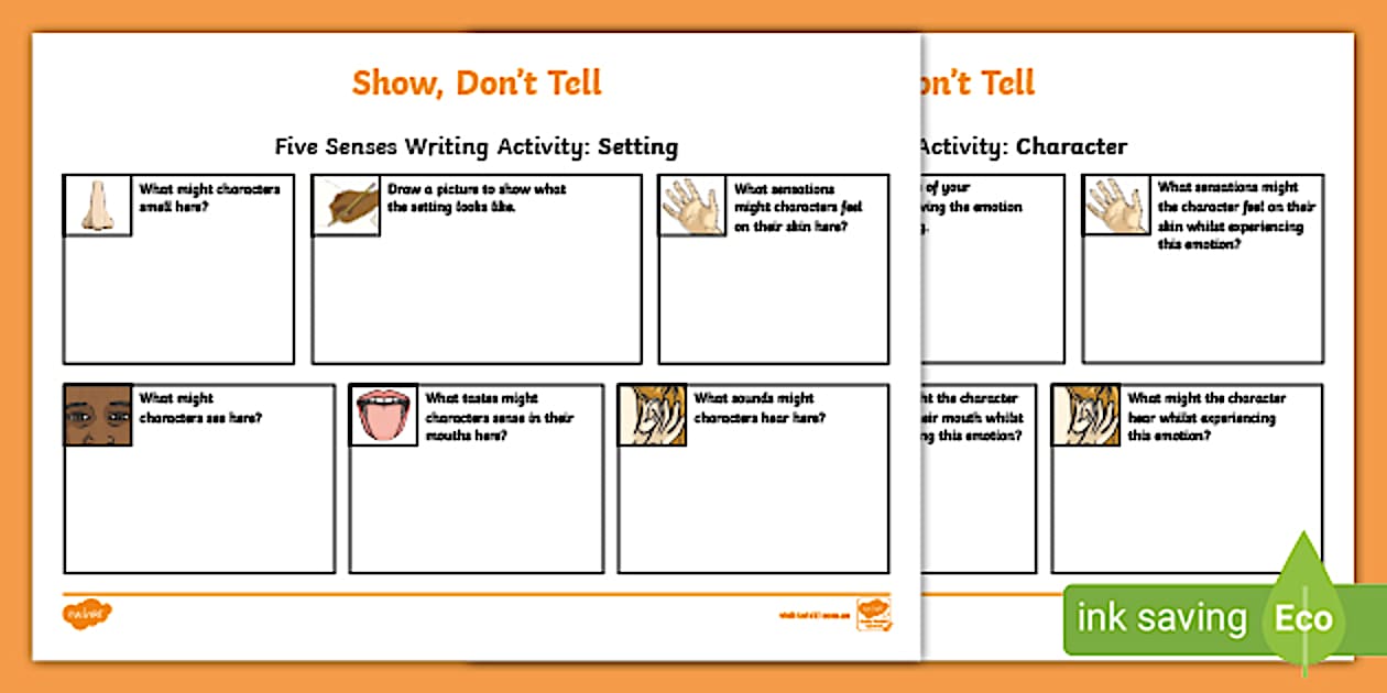 Show, Don’t Tell Worksheet - Teaching Descriptive Writing