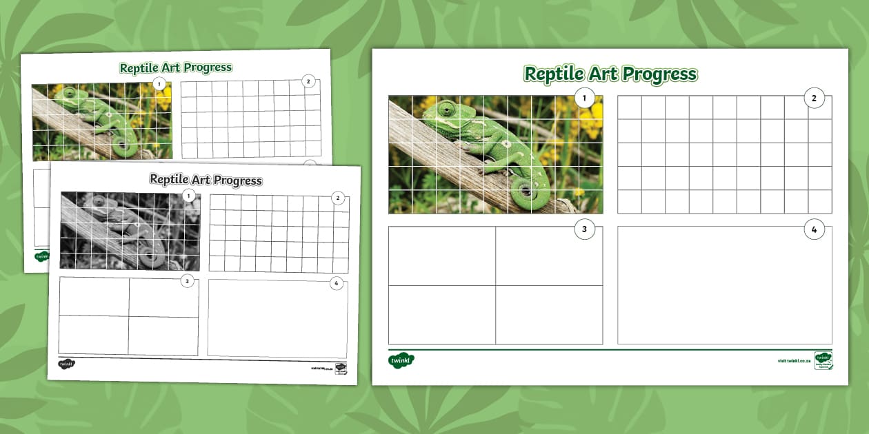 Reptile Art Progress Template - Twinkl