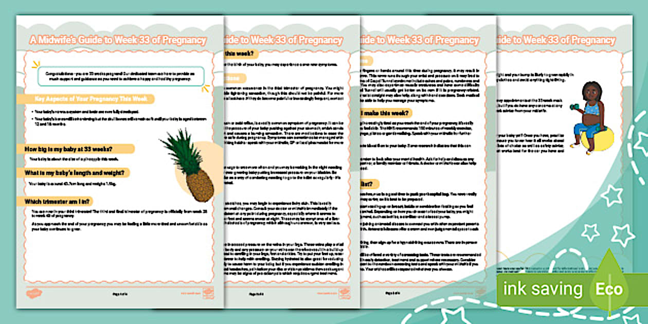 FREE! - A Guide to Week 33 of Pregnancy (teacher made)