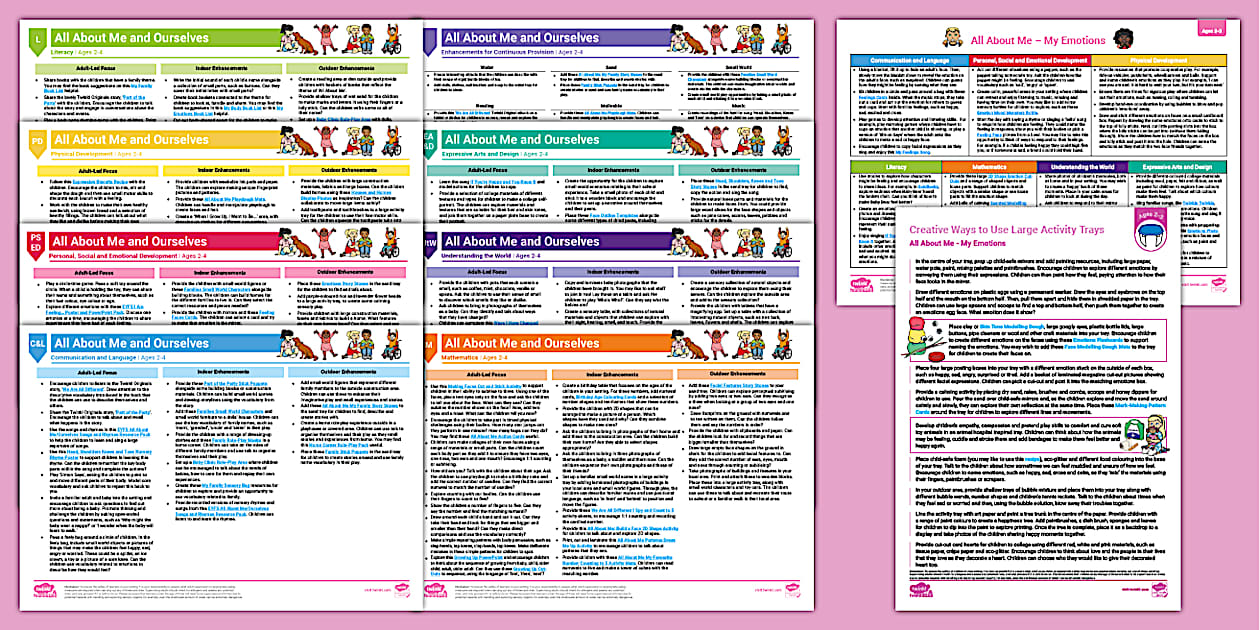 Kindergarten Ages 2-3 All About Me- My Emotions Bumper Planning Pack