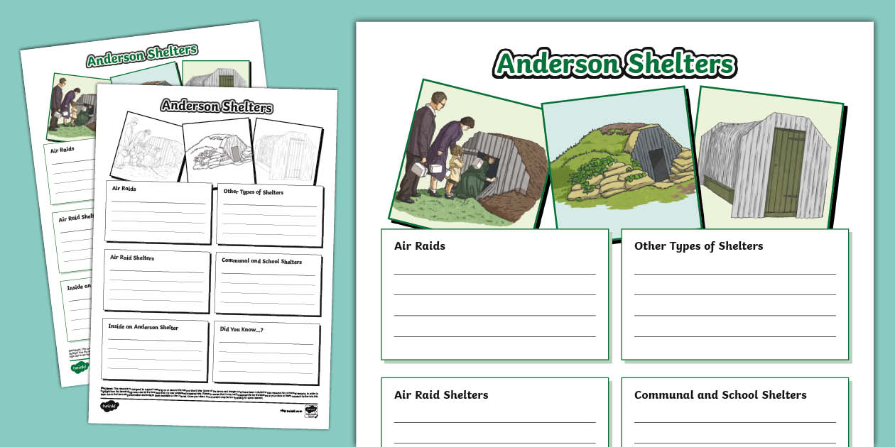 Anderson Shelters Fact File Template (teacher made) - Twinkl