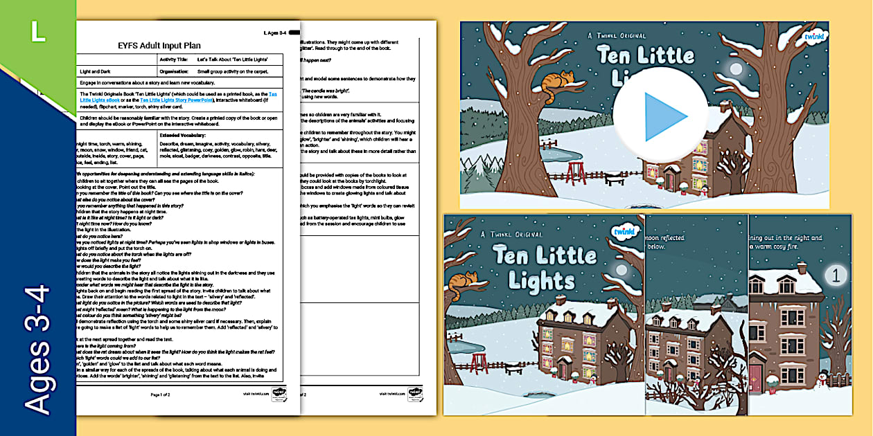 EYFS Let's Talk About 'Ten Little Lights' Input Plan/Pack