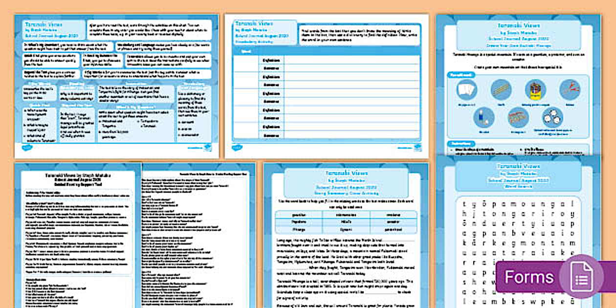 Taranaki Views Activity Sheet for Year 3-4 - Twinkl