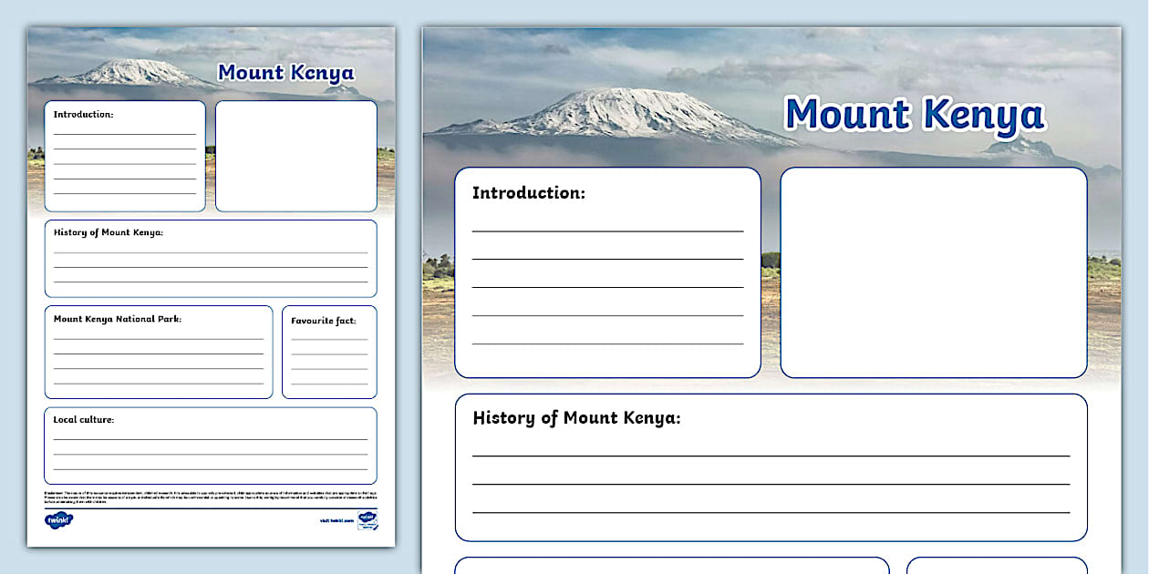 Mount Kenya Non-Chronological Report Template