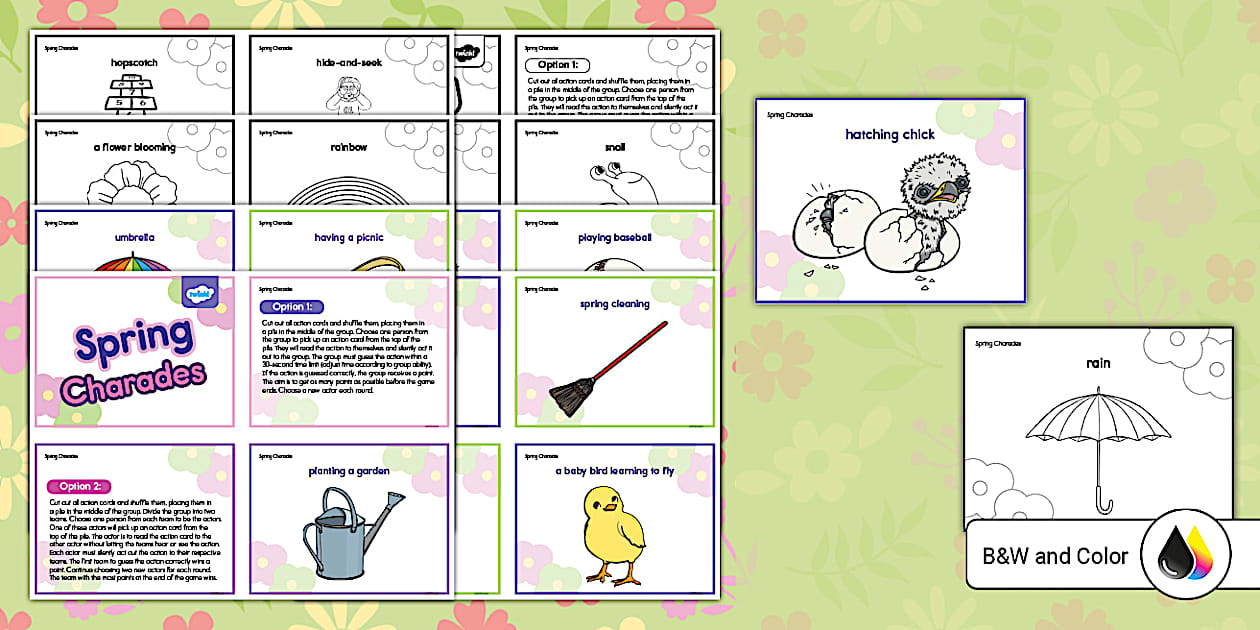 Spring Charades (teacher made) - Twinkl