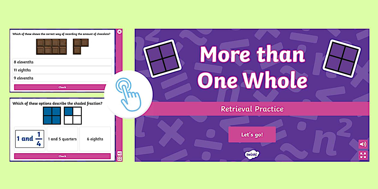 👉 Retrieval Practice: Fractions More than One Whole Maths Interactive Quiz