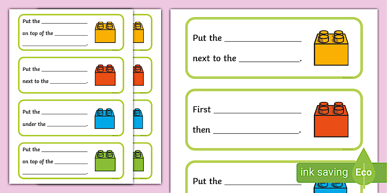 Editable Building Bricks Therapy Sentence Strips - Twinkl