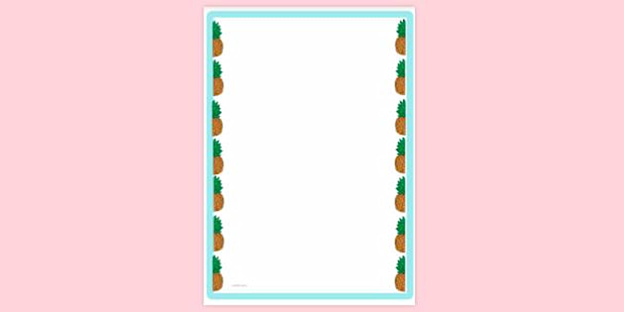 Simple Pineapple Page Border | Page Borders | Twinkl