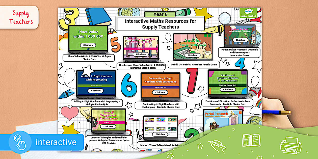 👉 Interactive Year 6 Maths Resources for Supply Teachers