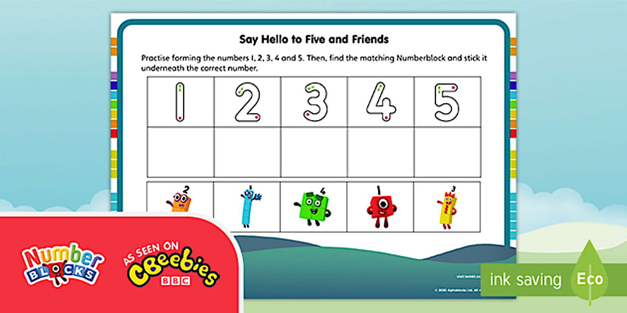 👉 Numberblocks: 1-5 Cut and Stick Activity - Twinkl