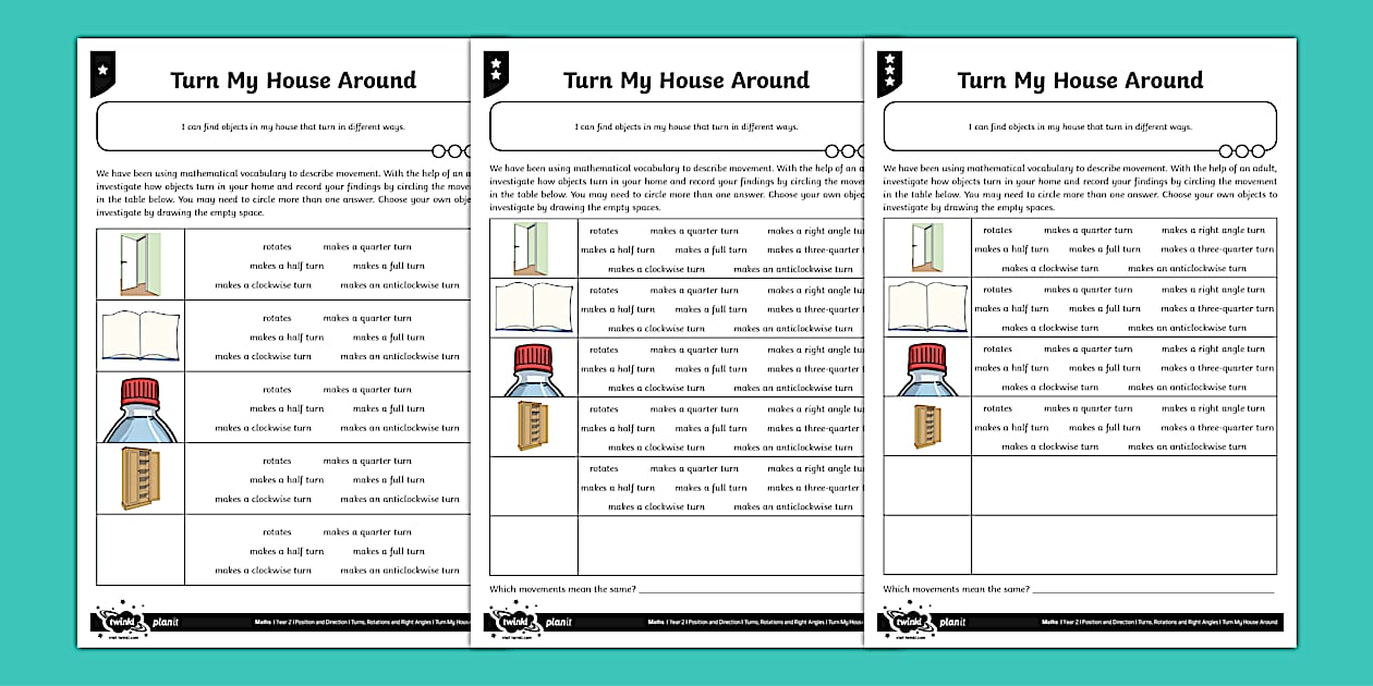 PlanIt Maths Y2 Position and Direction Turn My House Around Home Learning