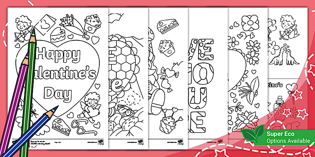 Valentine's Day Colouring Pages (teacher made) - Twinkl