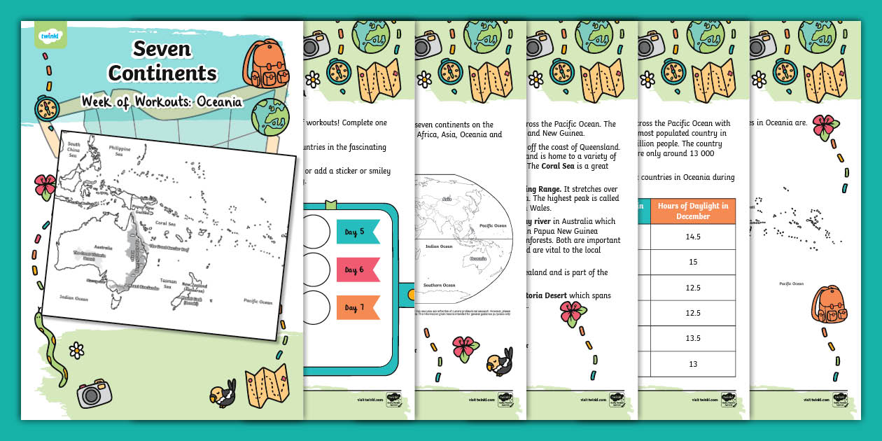 Seven Continents Week of Workouts: Oceania (Ages 5–7)