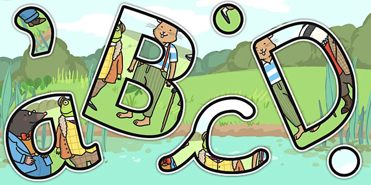 Cursive The Wind in the Willows Themed Display Lettering