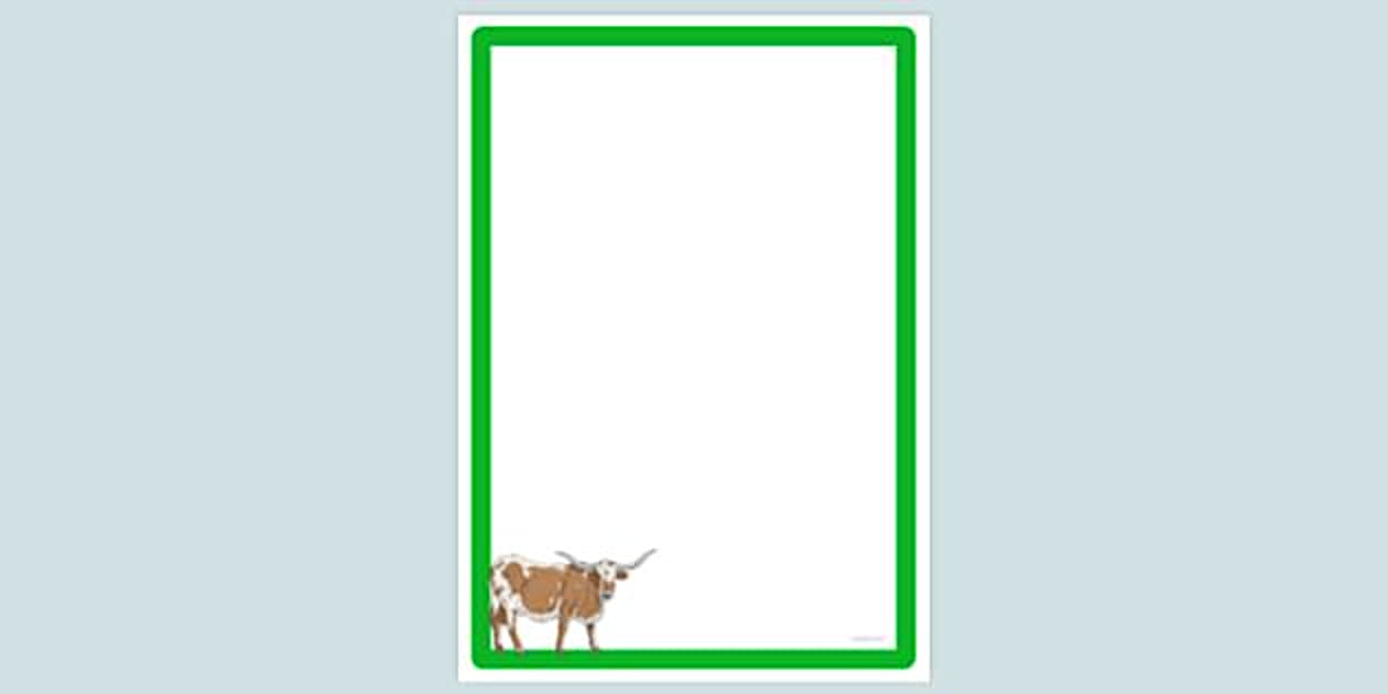 Longhorn Cow Page Border | Ready-Made Page Borders - Twinkl