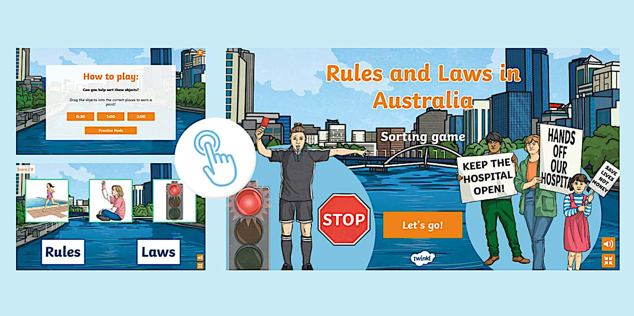 Rules and Laws in Australia Interactive Sorting Activity