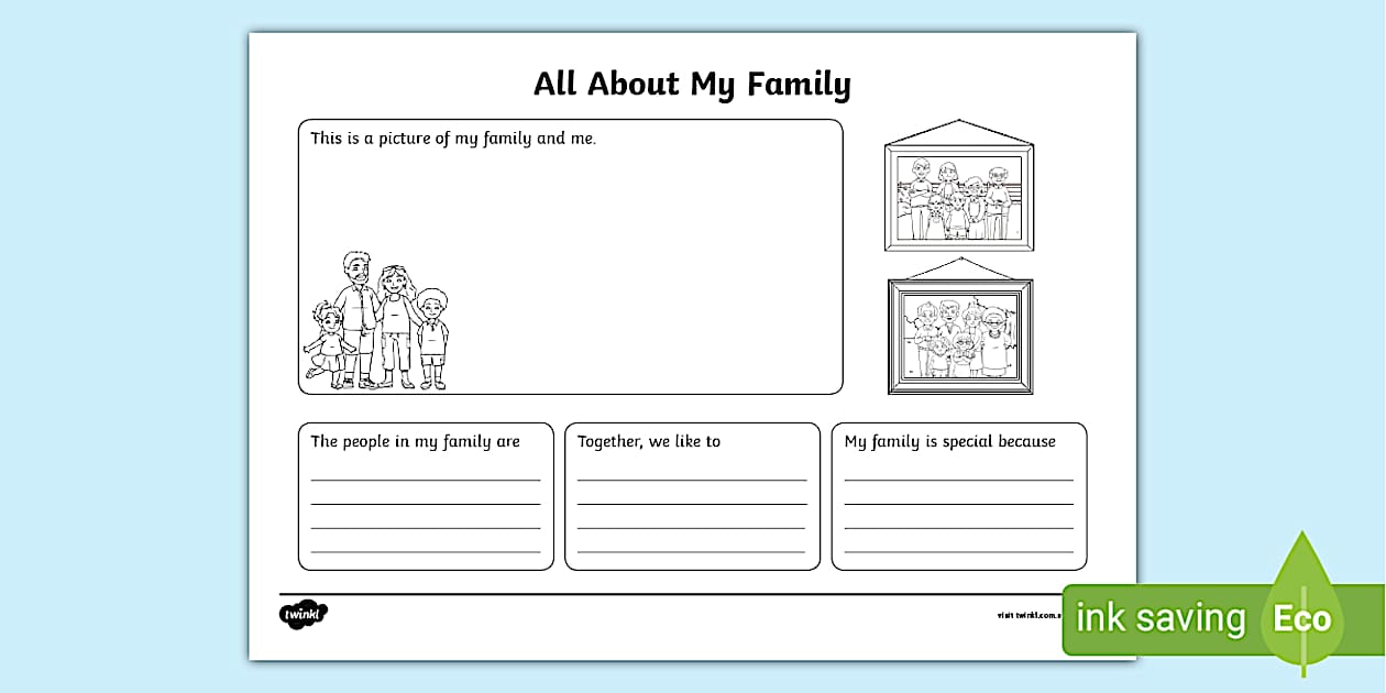 All About My Family Poster Worksheet - F-2 - Parents