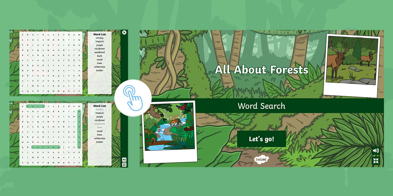 Forest Interactive Word Search - Interactive Games - Twinkl