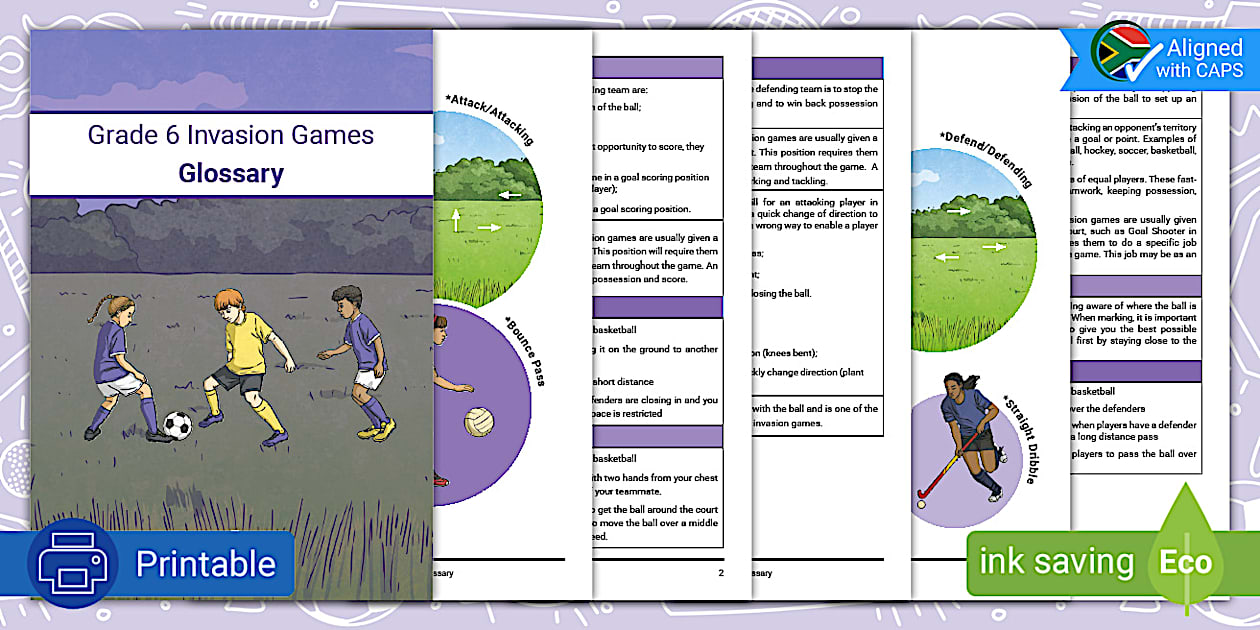 Grade 6 Physical Education Invasion Games Glossary