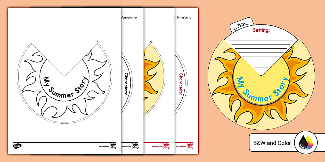 Kindergarten Summer Creative Writing Prompt Wheel - Twinkl