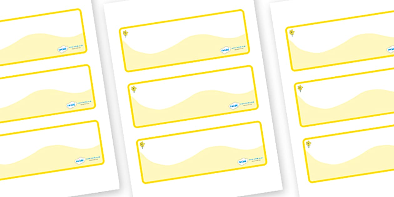 Daffodil Themed Editable Drawer-Peg-Name Labels (Colourful)