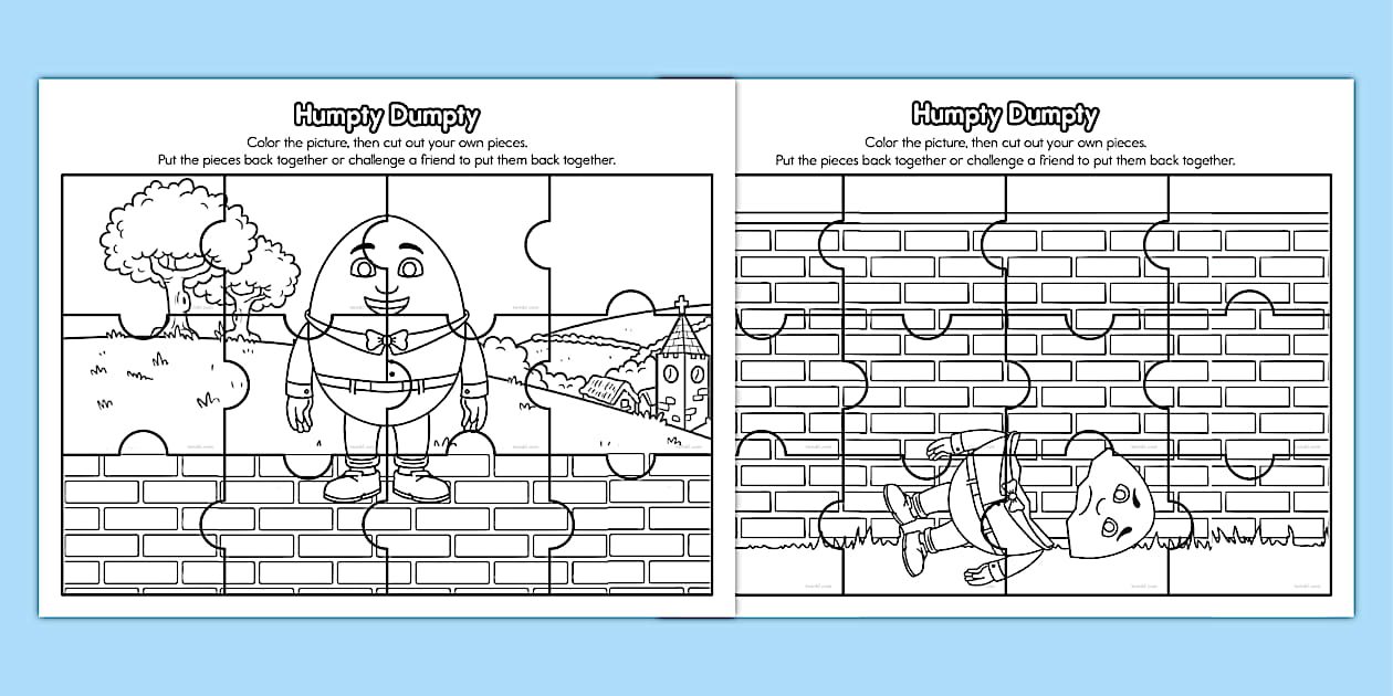 Humpty Dumpty Jigsaw Puzzles (Teacher-Made) - Twinkl