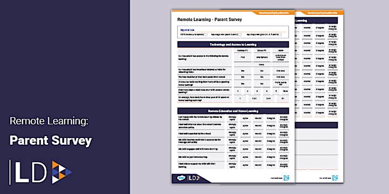 Remote Learning: Parent Survey (teacher made) - Twinkl