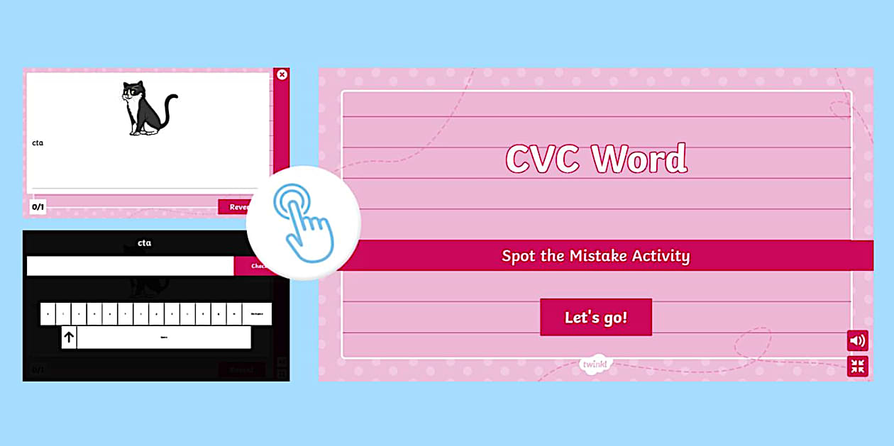 CVC Word Spot the Mistake Activity (Teacher-Made) - Twinkl