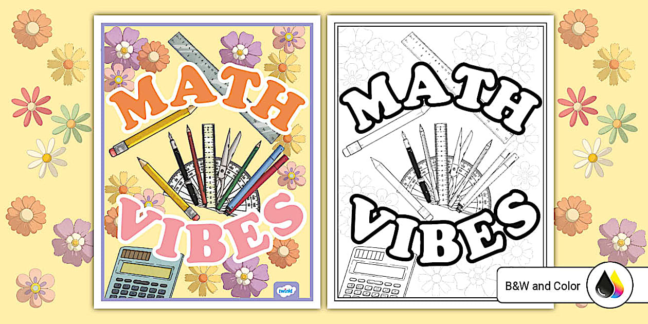 Math Vibes Spring Poster for 6th-8th Grade - Twinkl