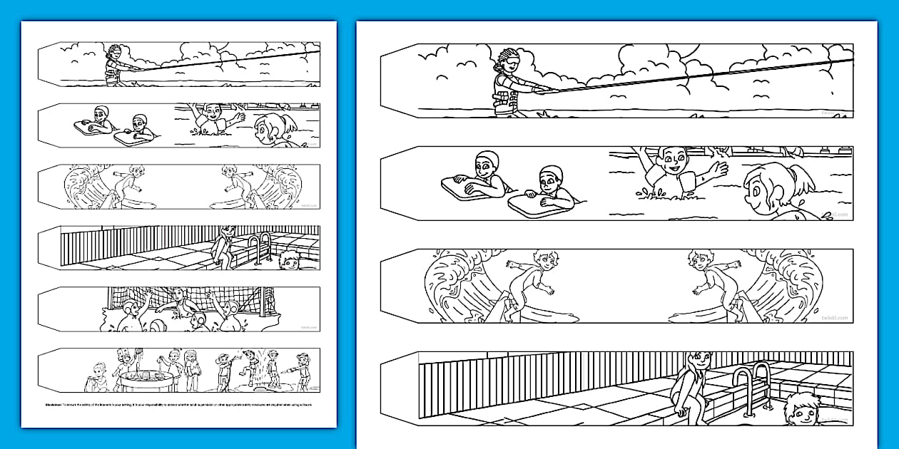 Water Games Colouring Paper Chains (teacher made) - Twinkl