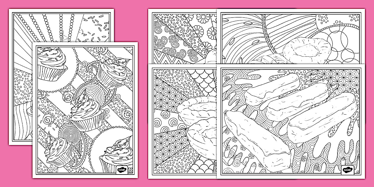 Cakes and Pastries Mindfulness Coloring (teacher made)