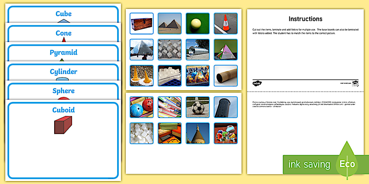 Editable Workstation Pack: 3D Shapes in the Environment Activity Pack