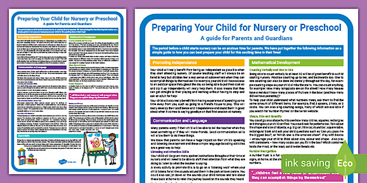 Preschool Checklist for Parents | Easy to Print | Twinkl