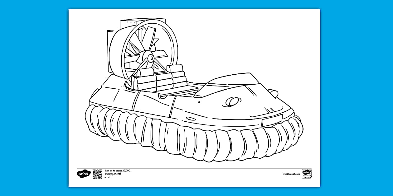 Hovercraft Colouring Sheet (teacher made) - Twinkl
