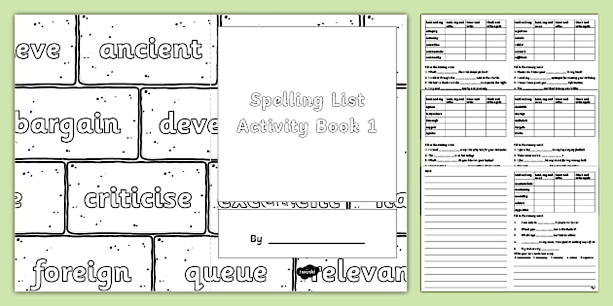 Year 5 and 6 Spelling list - Activity Book 1 (Teacher-Made)