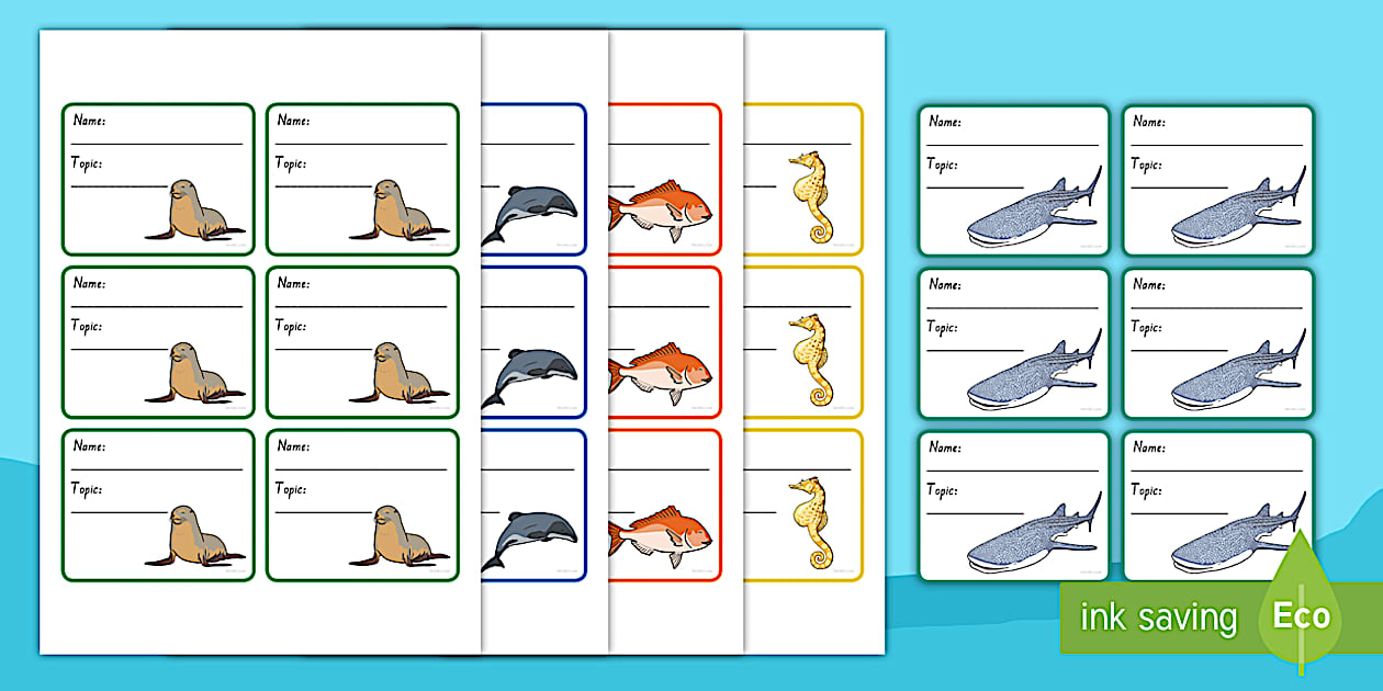 Under the Sea Book Labels