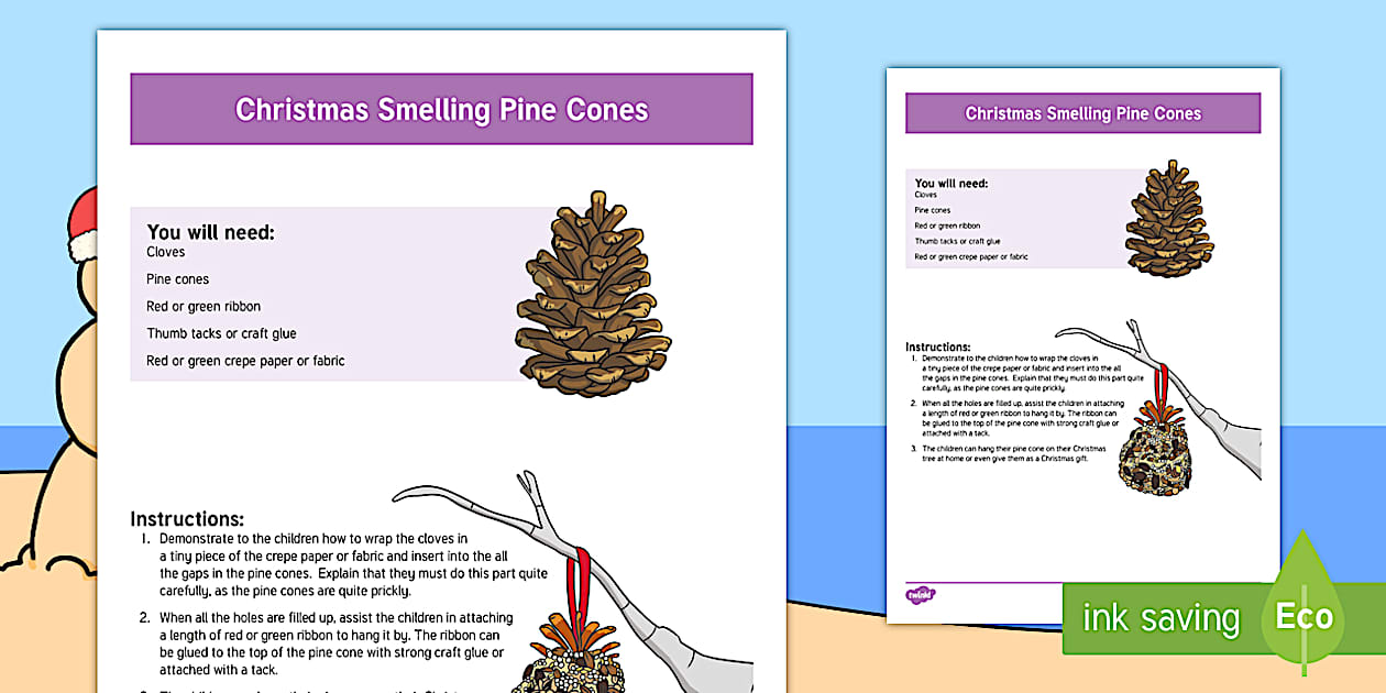 Christmas Smelling Pine Cones Activity (Teacher-Made)