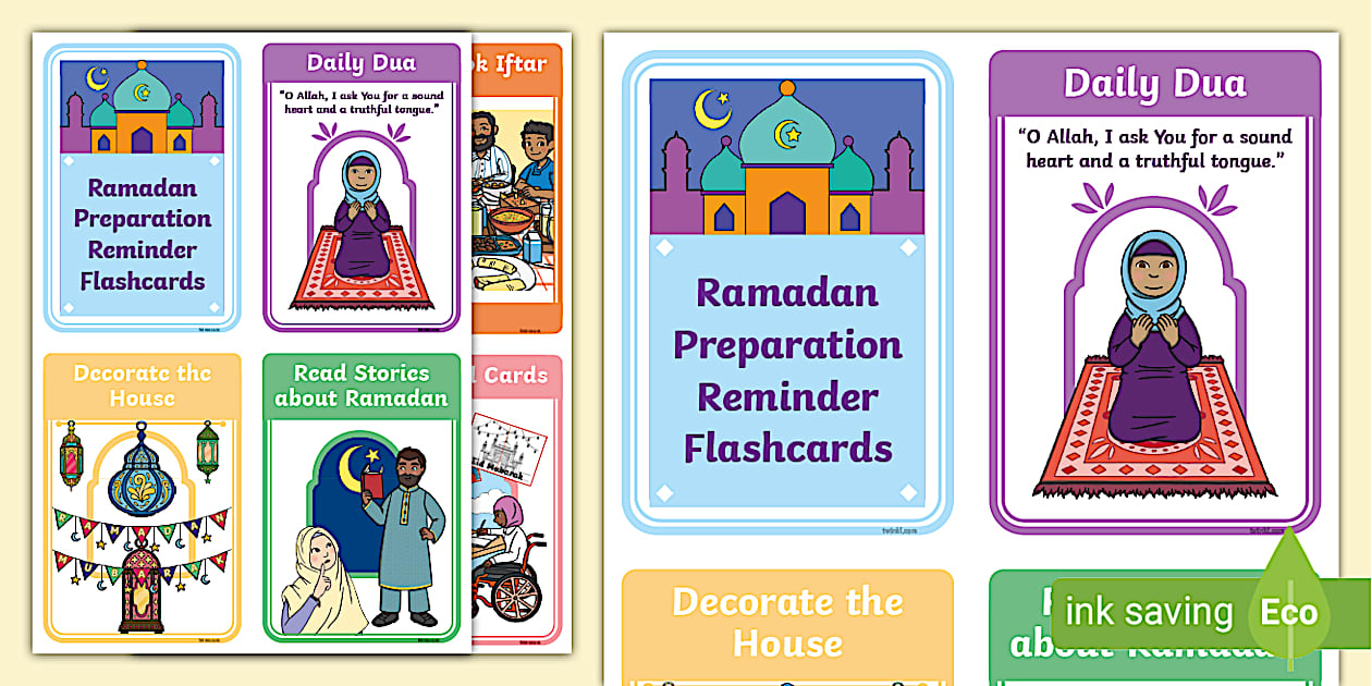 Ramadan Preparation Reminder Flashcards | Ramadan and Eid
