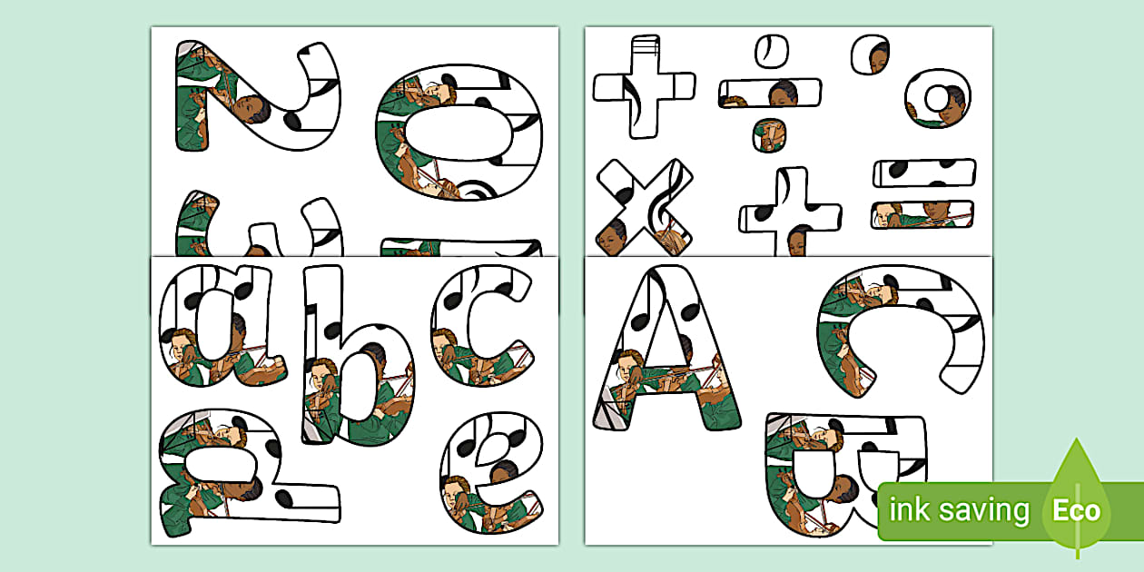 Music Themed Size Editable Display Lettering (teacher made)