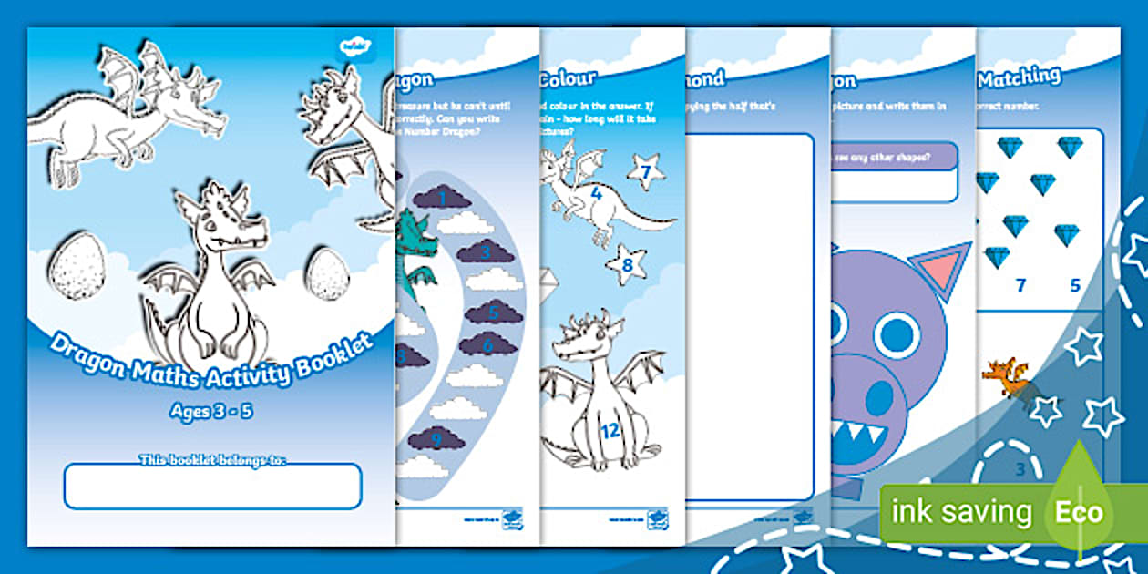 Dragon Maths Activity Booklet Ages 3 - 5 - Twinkl