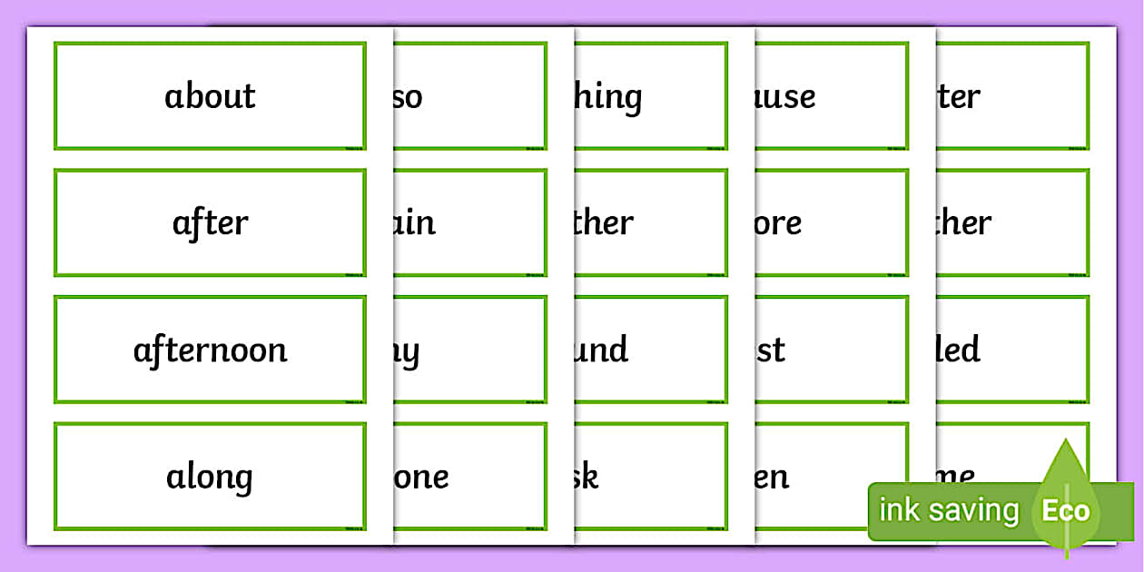 Year Two Core Words Flashcards (teacher made) - Twinkl