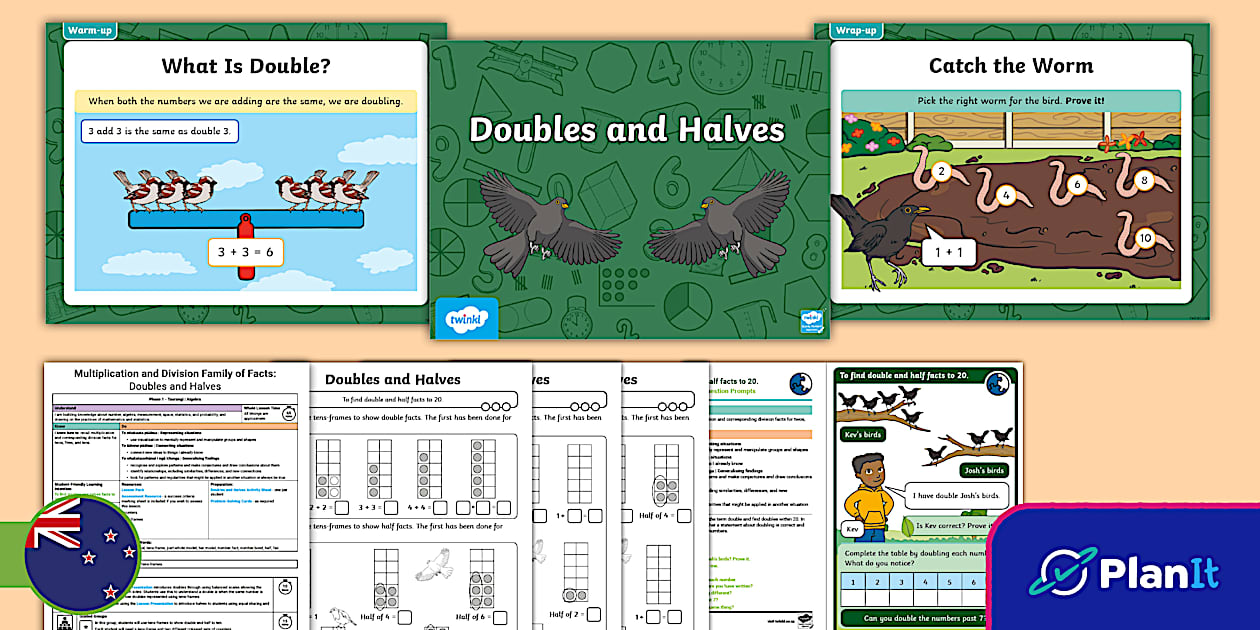 Phase 1 Double and Halves Algebra Family of Facts - Twinkl