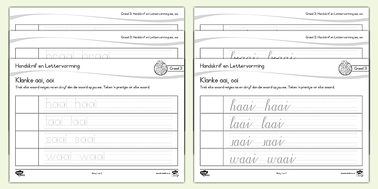 FREE! - Graad 3 - Klanke Handskrif en Lettervorming - Twinkl