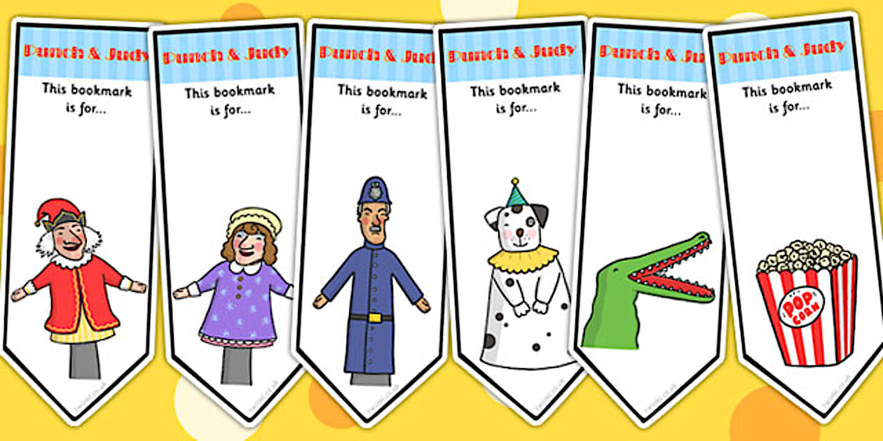 Punch and Judy Editable Bookmarks (teacher made) - Twinkl